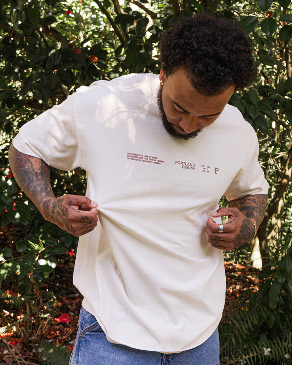 Portland Gear® Slogan Tee - Creme